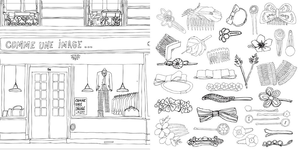 parisian street style coloring pages